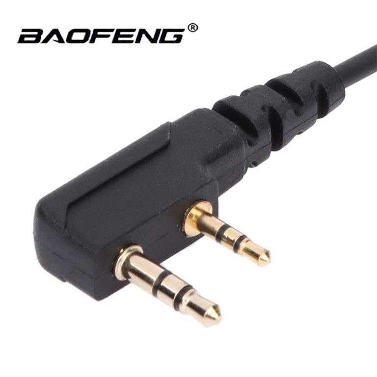 2 PIN Earpiece Headset PTT MIC 1m Walkie Talkie Ear Hook Earbud ...