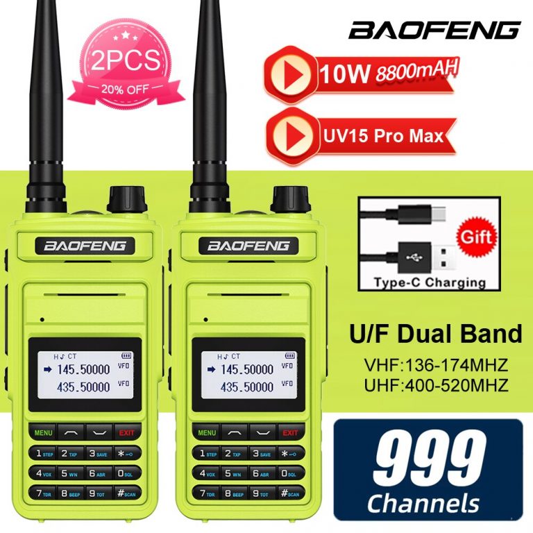 BAOFENG UV15 Pro Max 10W Powerful Handheld Transceiver with UHF VHF ...