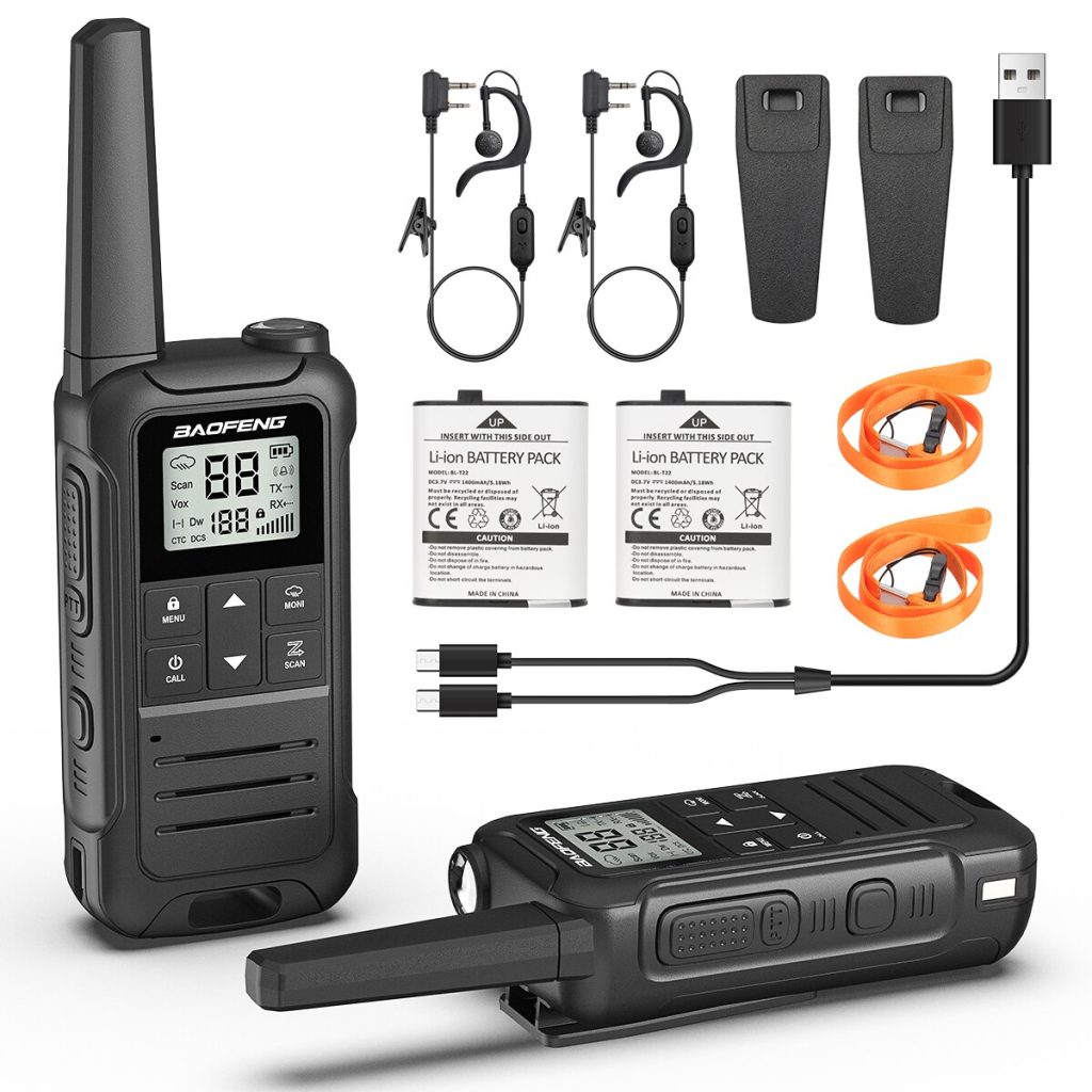 Baofeng F22 Mini Walkie Talkie PMR446 FRS Long Range Portable Two-way ...
