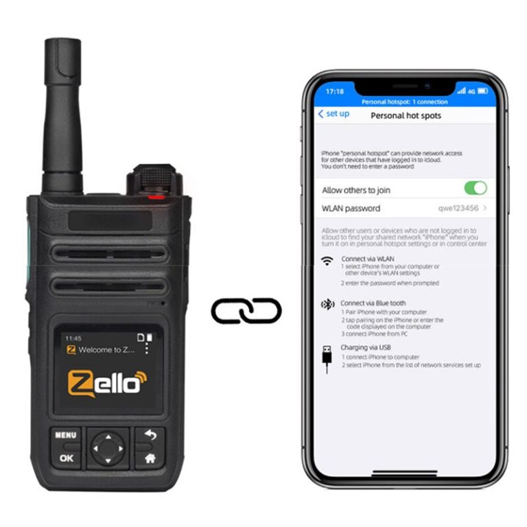 Android Walkie Talkie Zello PTT 4G LTE 3G 2G GPS Wifi Bluetooth POC Two Way Radio Handy Long ...