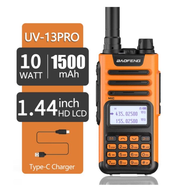 Baofeng UV-13 Pro 5W Walkie Talkie High Power Type-C Charger VHF UHF ...